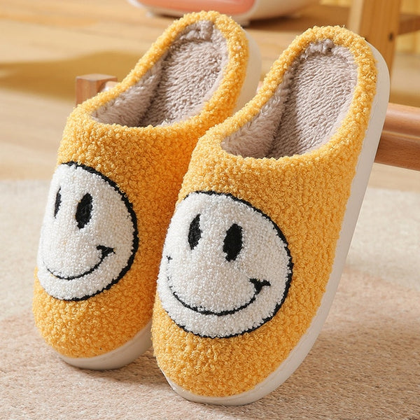 MEGA SMILEY FACE FUZZY SLIPPERS - Set 4 Lyfe Apparel